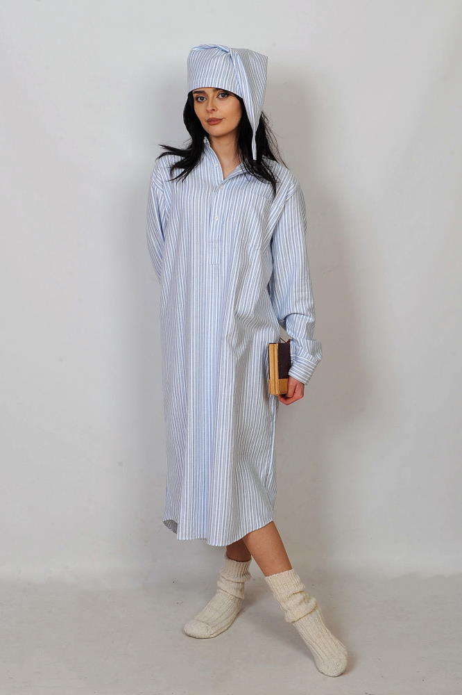 Gleneske Traditional Stripe Women's Irish Nightshirt Classic Blue ...