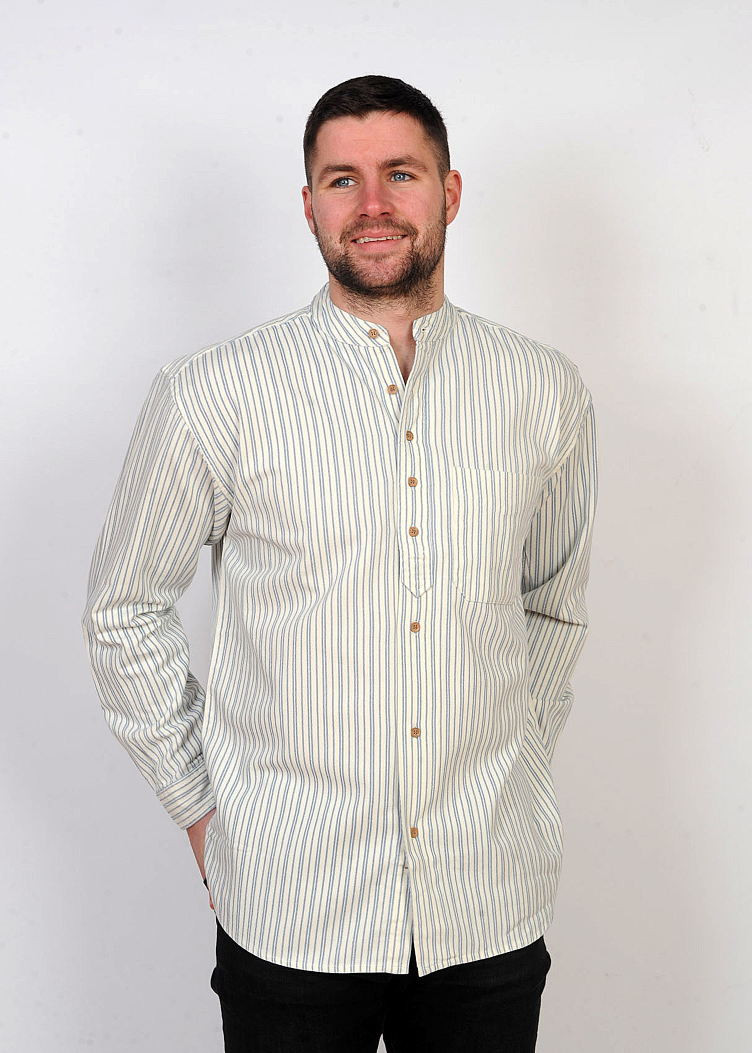 Claddagh Grandfather Shirt Steel Blue | Murphy of Ireland US